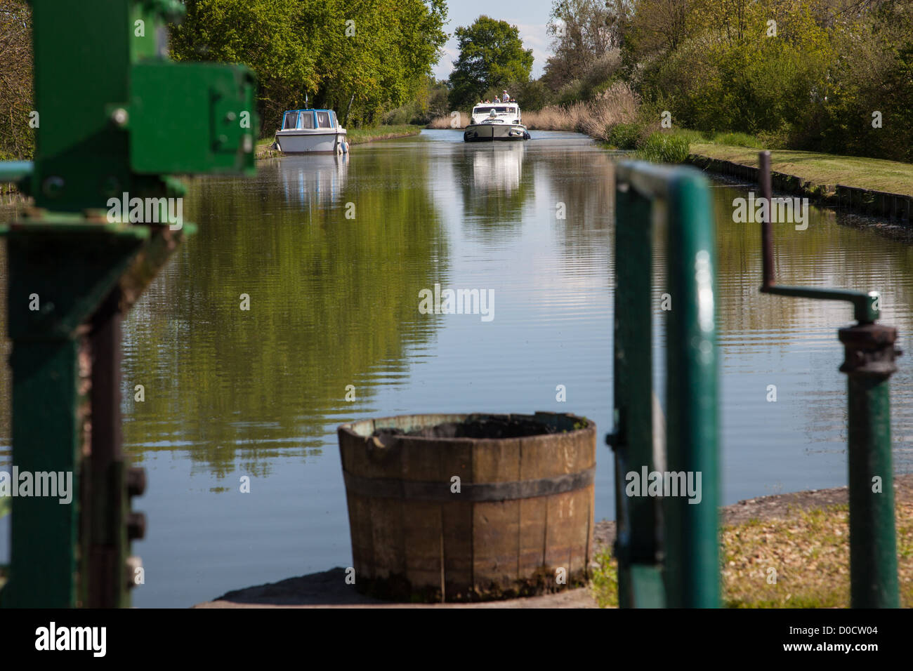 LOCK AND RIVER NAVIGATION ON THE CANAL RUNNING ALONGSIDE THE LOIRE ...