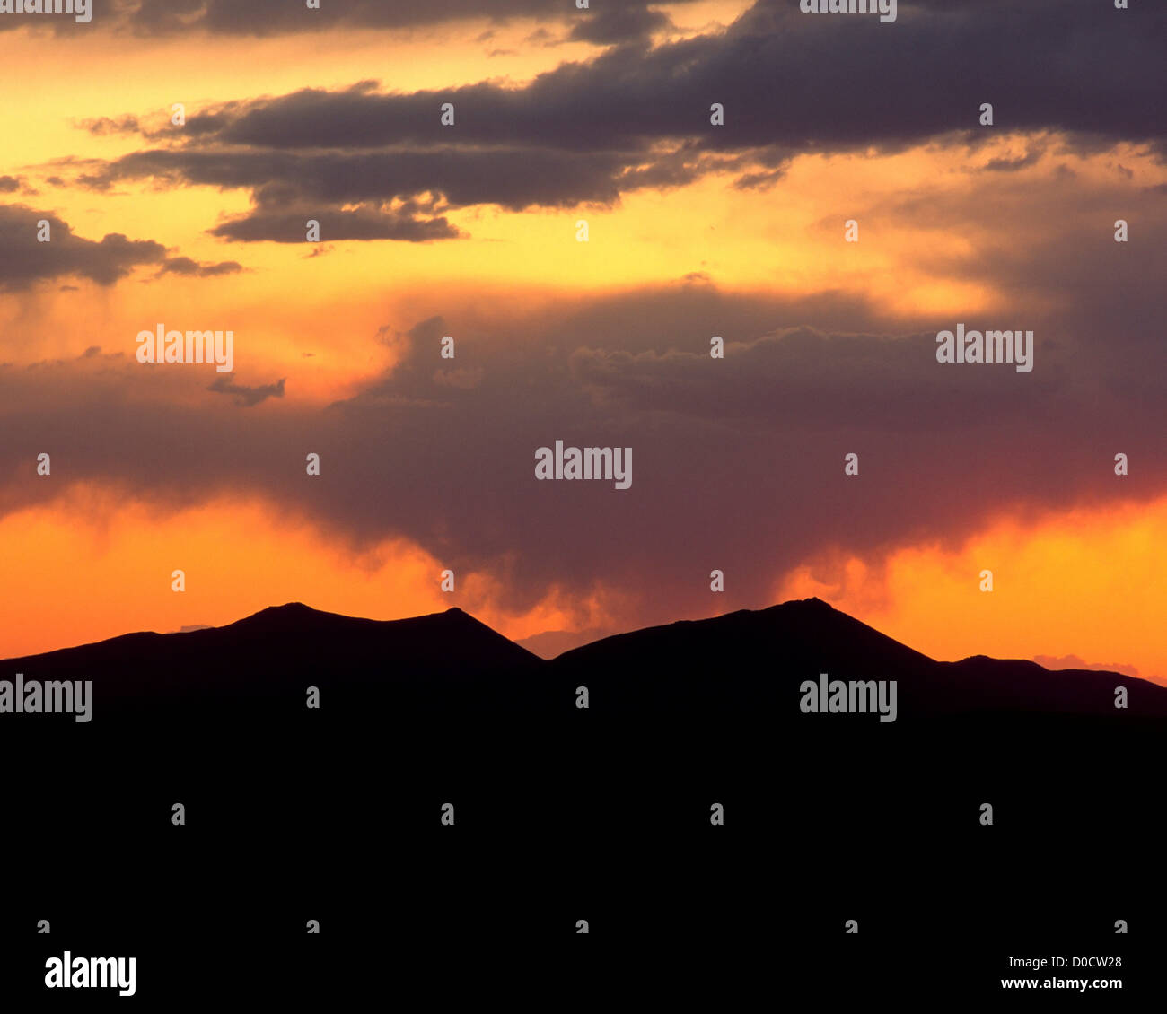 Cloudburst Over Volcanic Peaks of Pinacate Volcanic Field Stock Photo ...