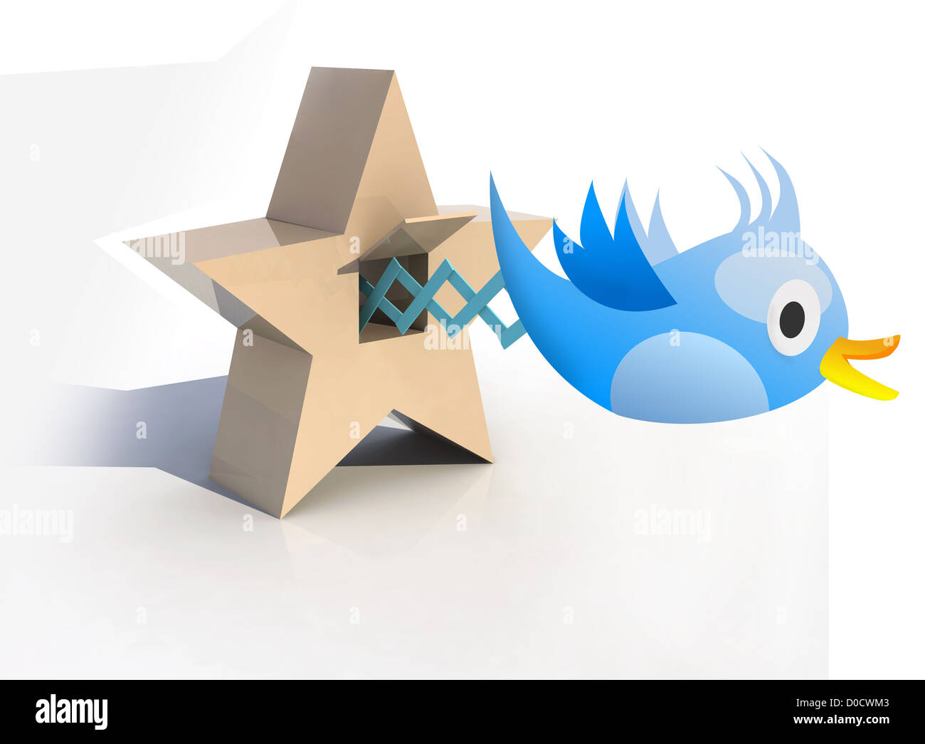 Blue Cuckoo tweets and sings, 3d illustration Stock Photo - Alamy