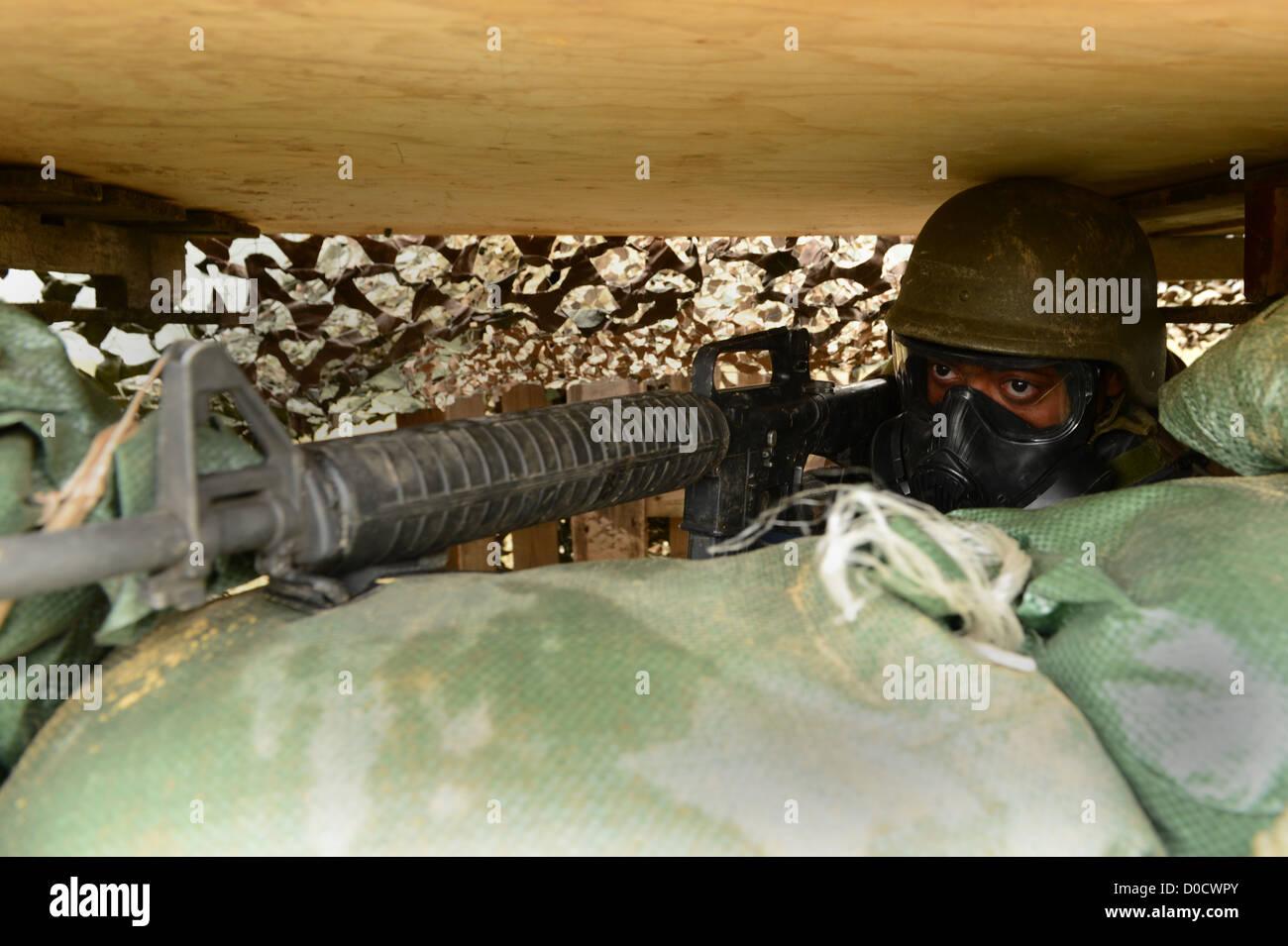 An Airman from the 606th Air Control Squadron operates a defensive ...