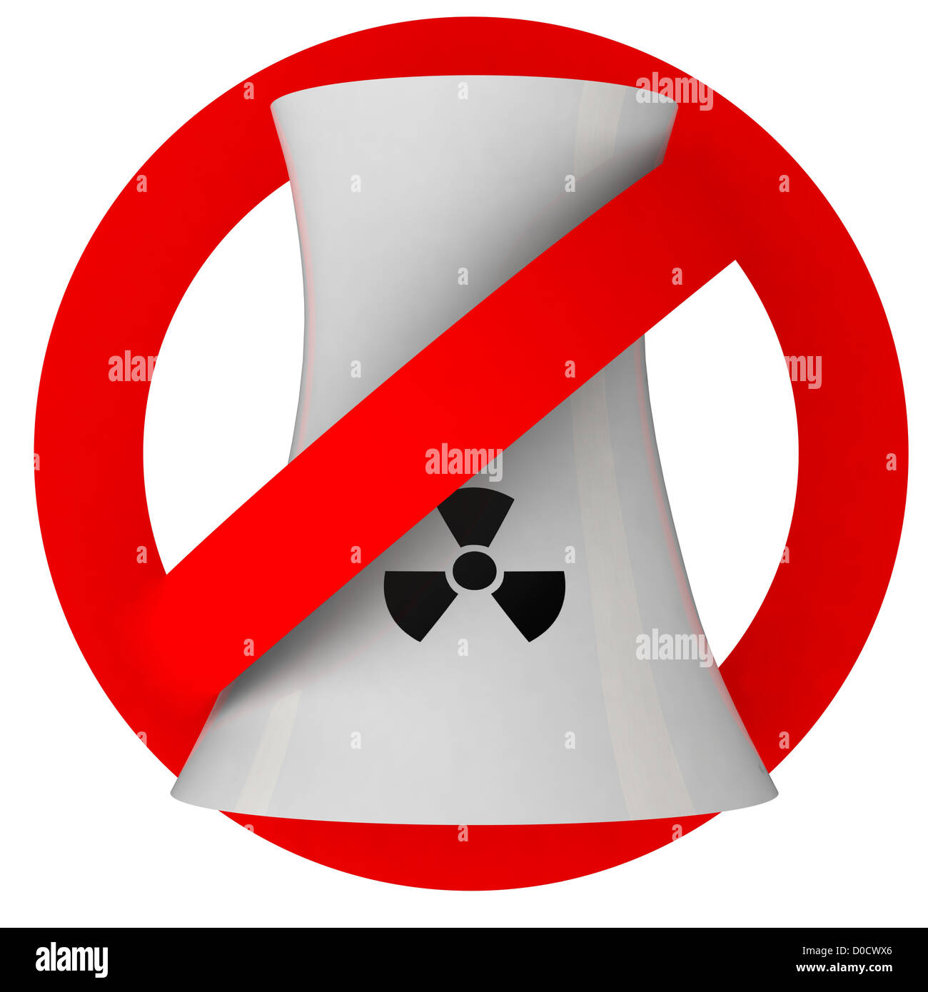 3d Illustration symbolizing concept prohibition of nuclear power Stock ...