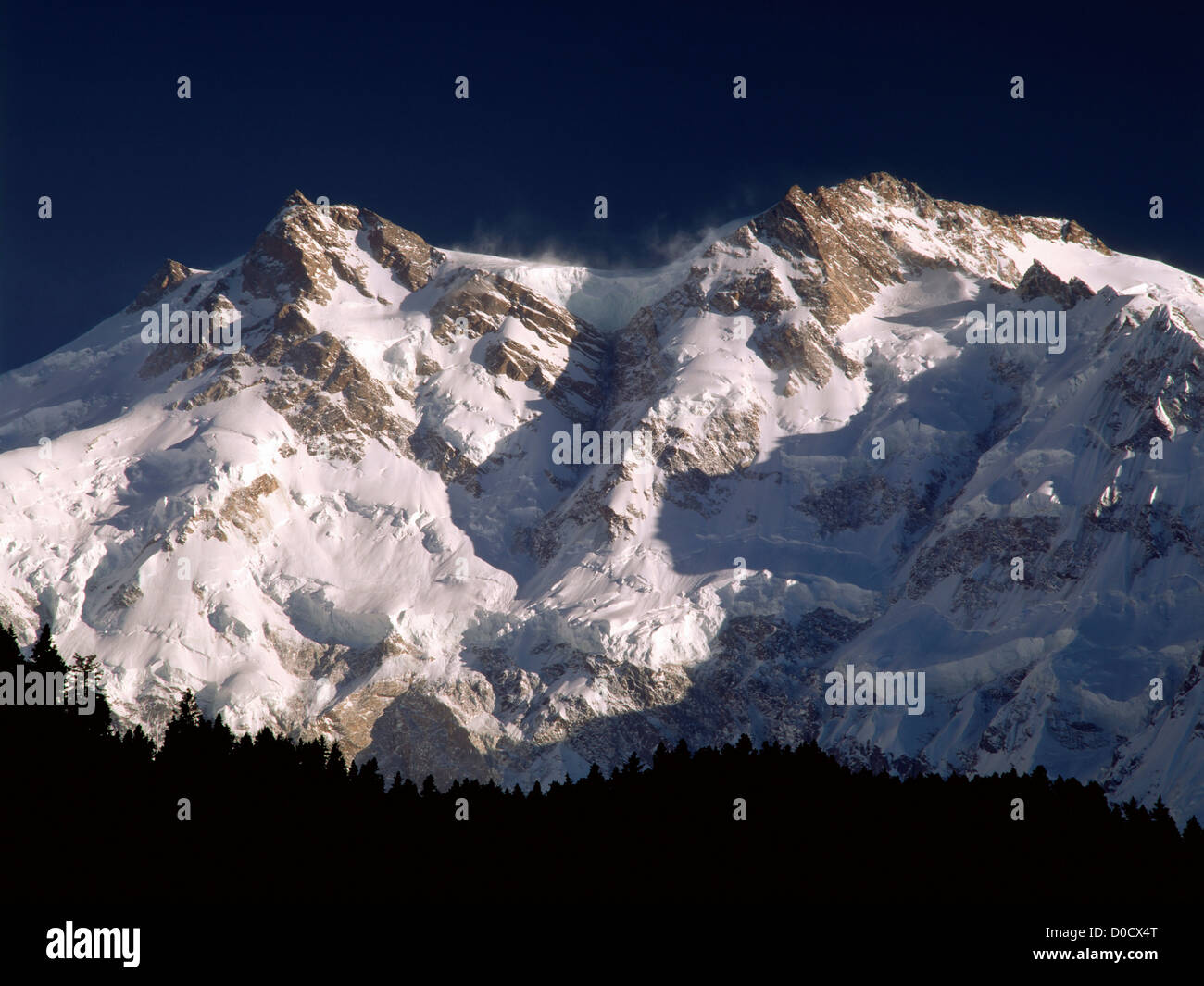 Morning Light on the Immense Rakhiot Face of Nanga Parbat Stock Photo ...