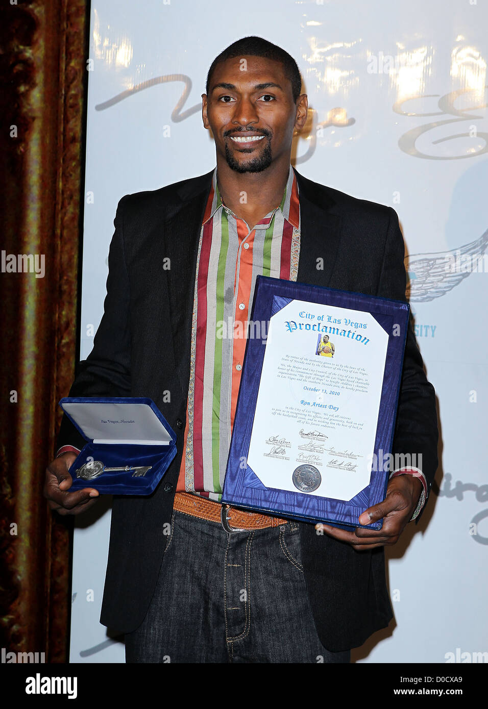 Ron Artest receive the keys to the city of Las Vegas and proclaim "Ron ...