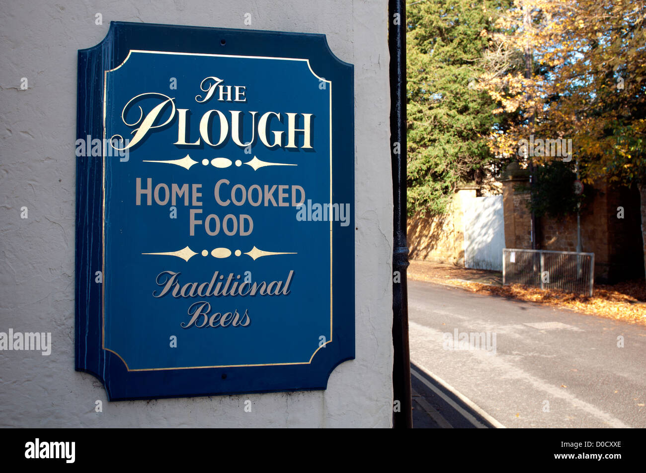 The Plough pub sign, Bodicote, Oxfordshire, UK Stock Photo - Alamy