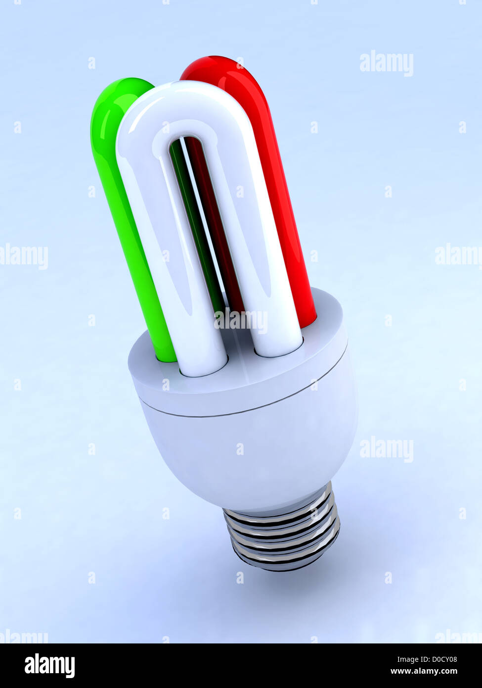 light bulb with italian flag 3d illustration Stock Photo - Alamy