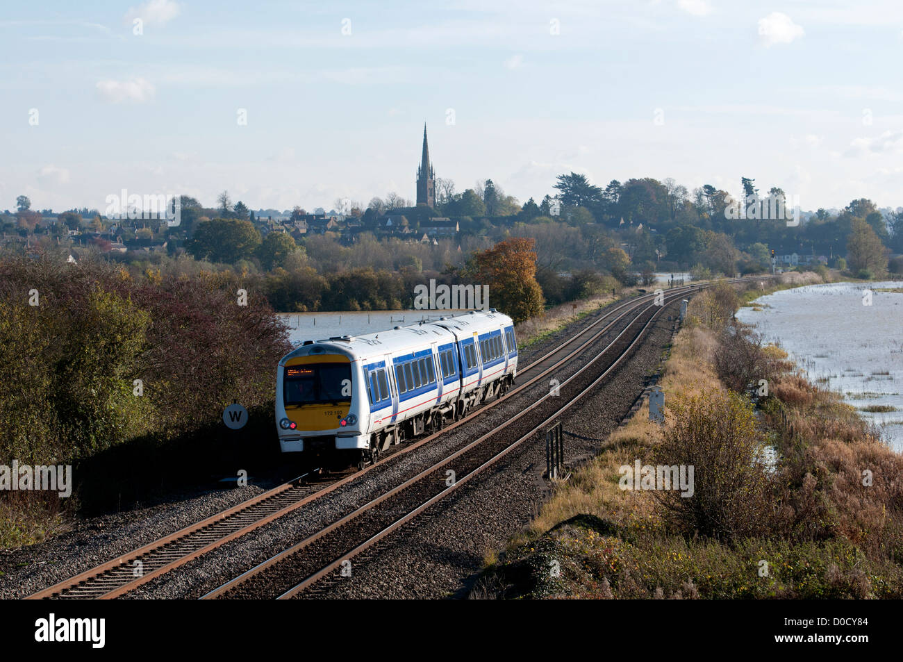 Chiltern Railways class 172 train near King`s Sutton, Northamptonshire ...