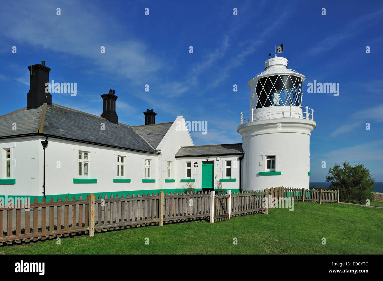 Anvil Point Lighthouse at Durlston Head on the Isle of Purbeck along ...