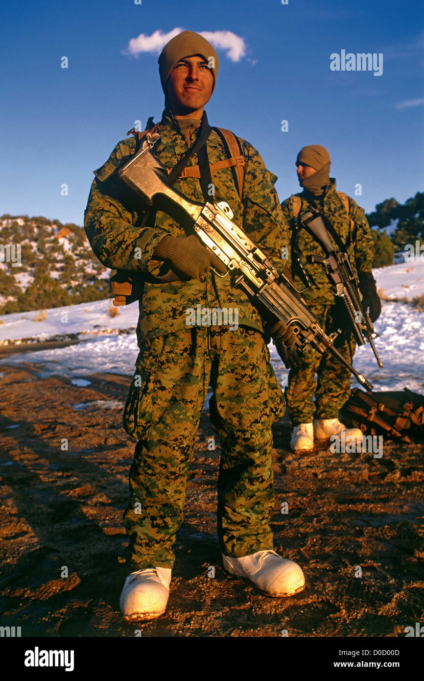 Marines Pause at Sunset During Mountain Warfare Training in the ...