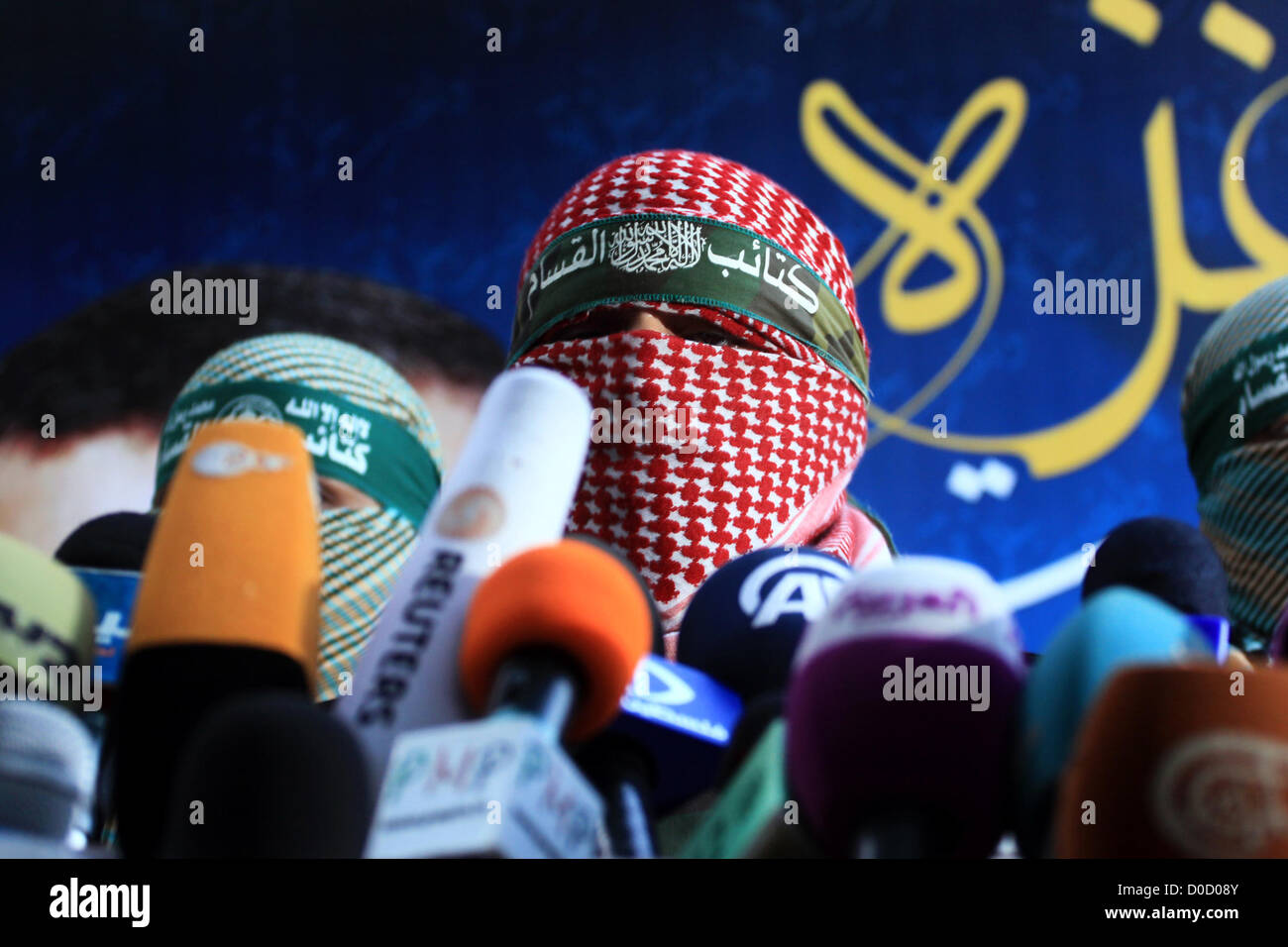Nov. 22, 2012 - Gaza City, Gaza Strip - ABU OBAIDA, the spokesman for ...