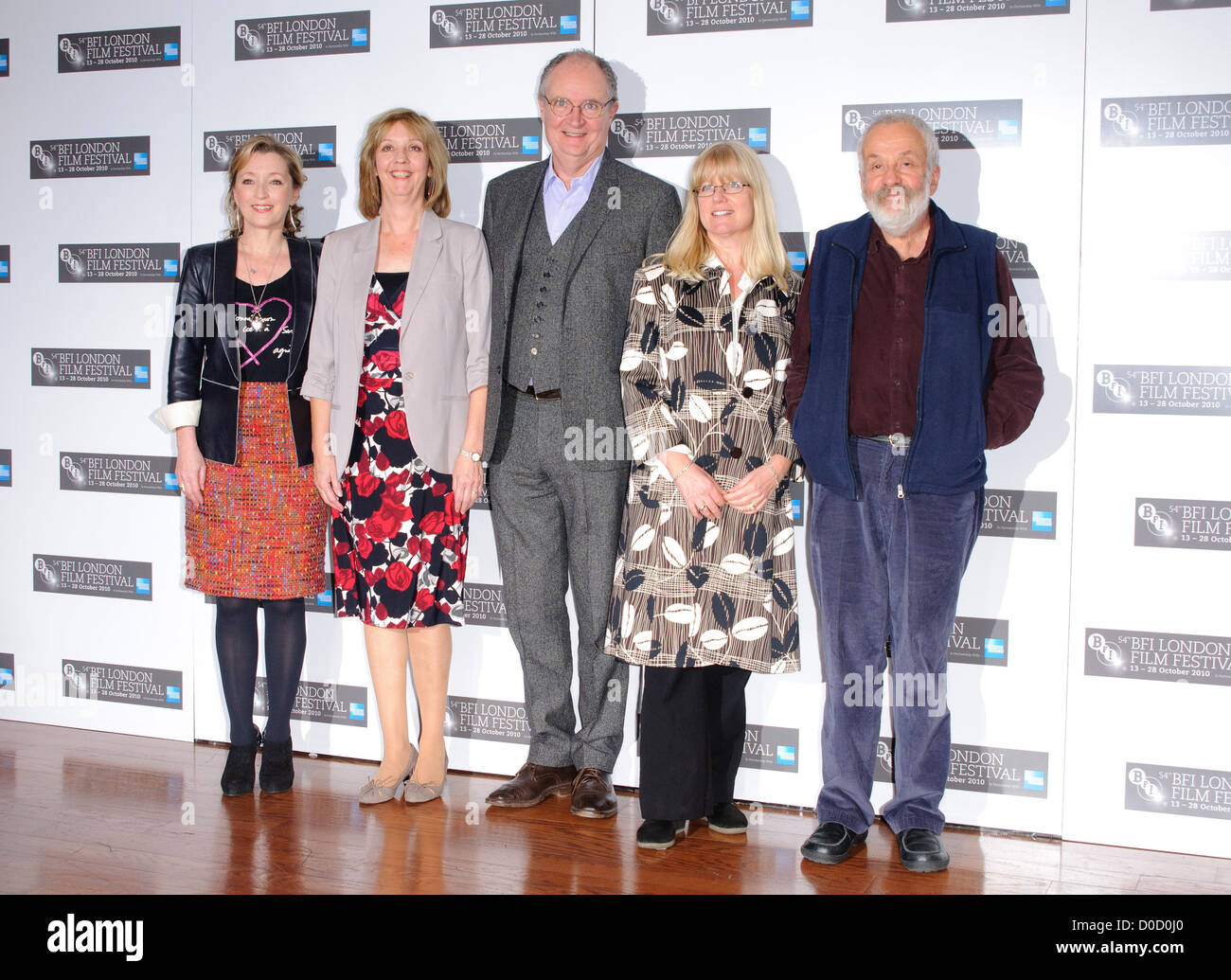 Lesley Manville, Ruth Sheen, Jim Broadbent, producer Georgina Lowe and ...
