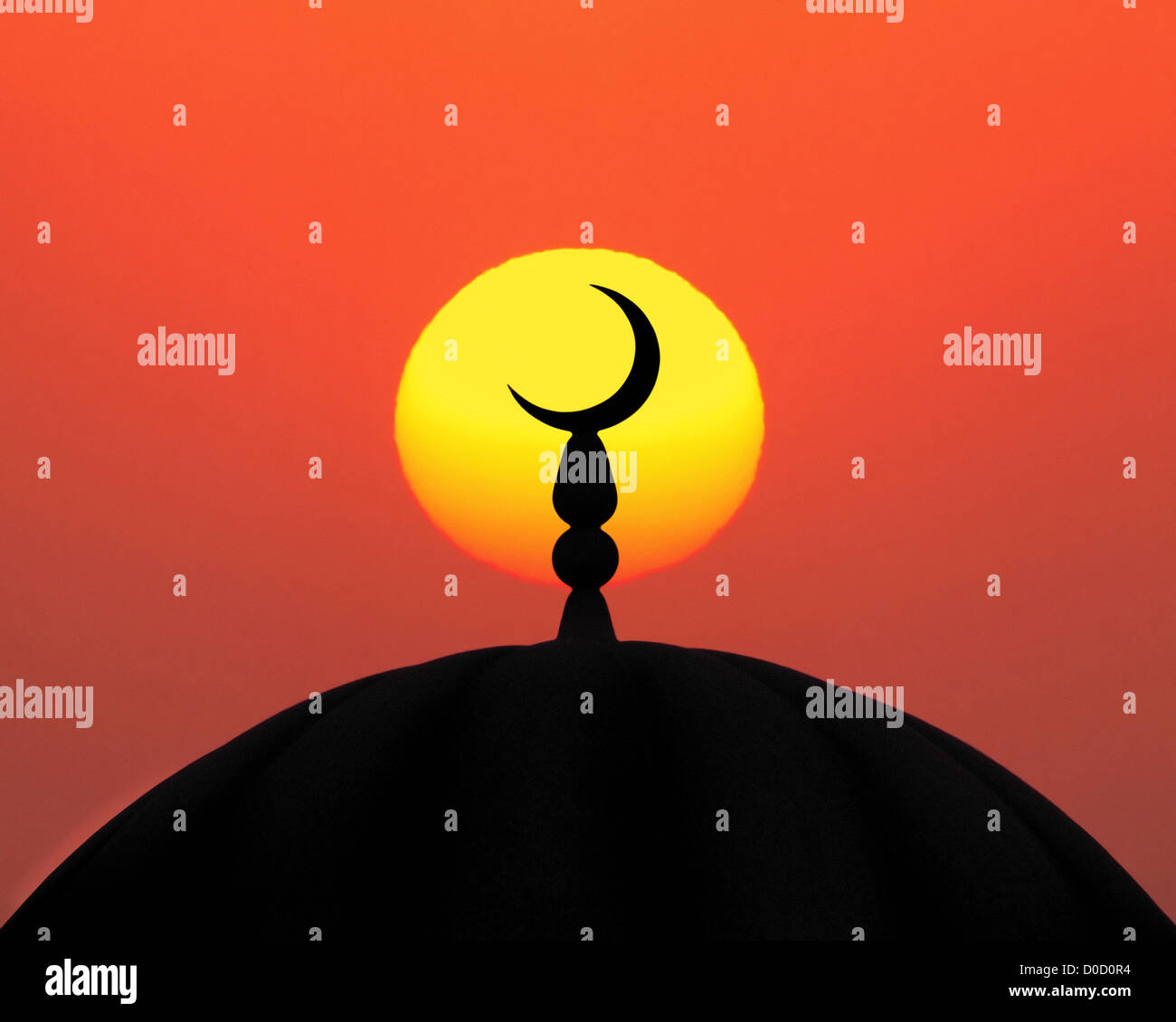 A Crescent Topped Mosque Dome in Dubai Stock Photo - Alamy