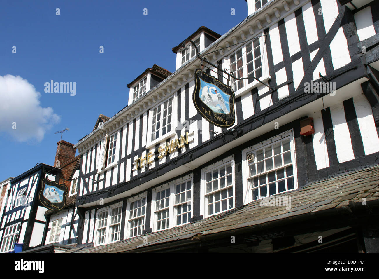 Swan Coaching Inn timber framed Bridgnorth Shropshire England UK Stock ...