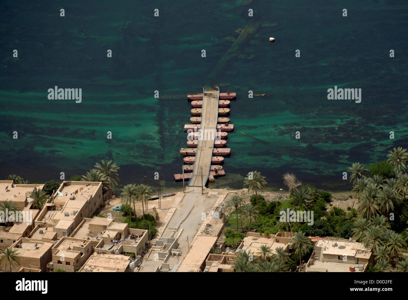 Pontoon Bridge on the Euphrates River Destroyed by Aerial Bombing, Near ...