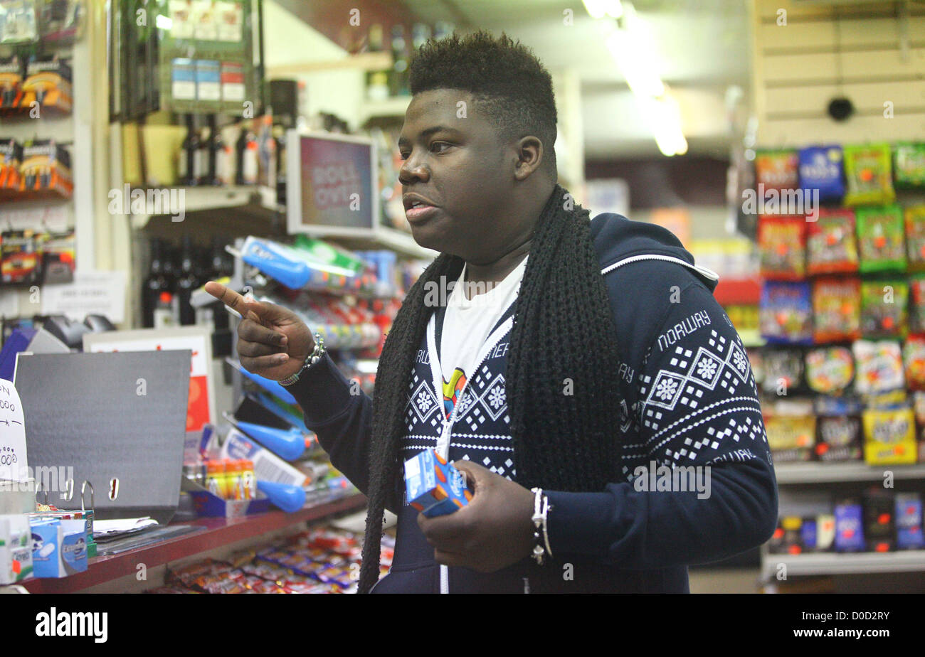 'X Factor' finalist Paige Richardson in a newsagents before heading to ...