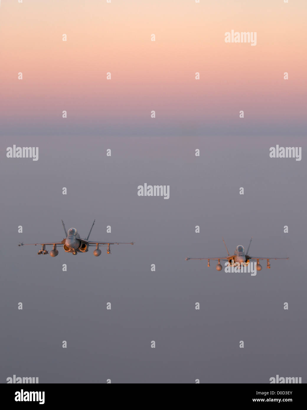 Air Air View Two US Marine Corps F/A-18D Hornets Miles Above Al Anbar ...