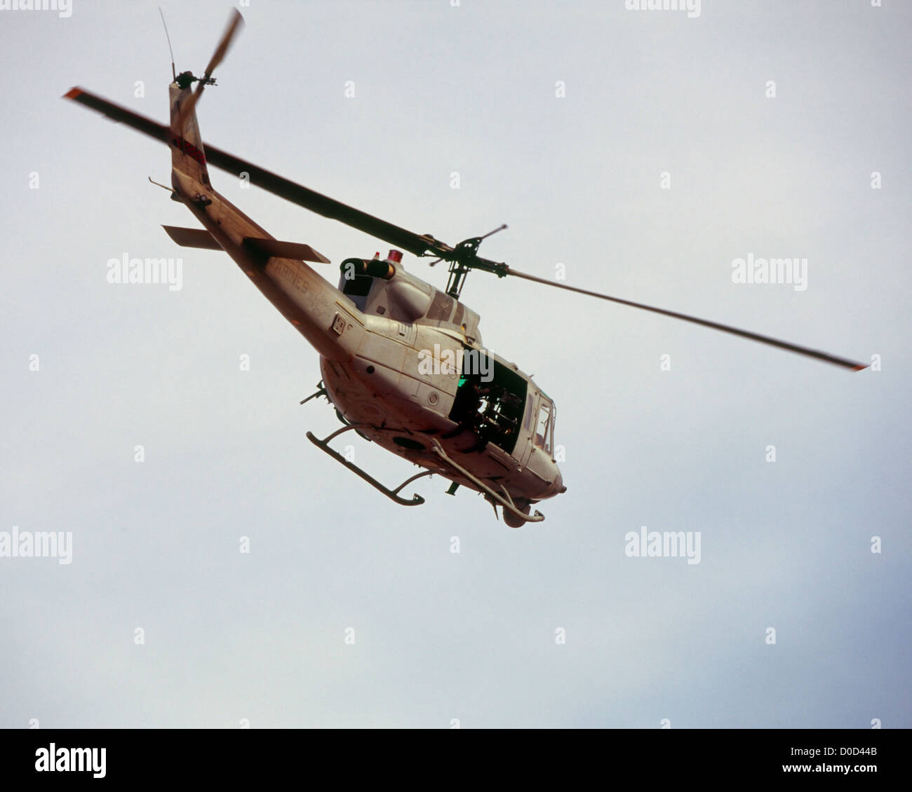US Marine Corps UH-1N 'Huey' Flies A Close Air Support Mission Over ...