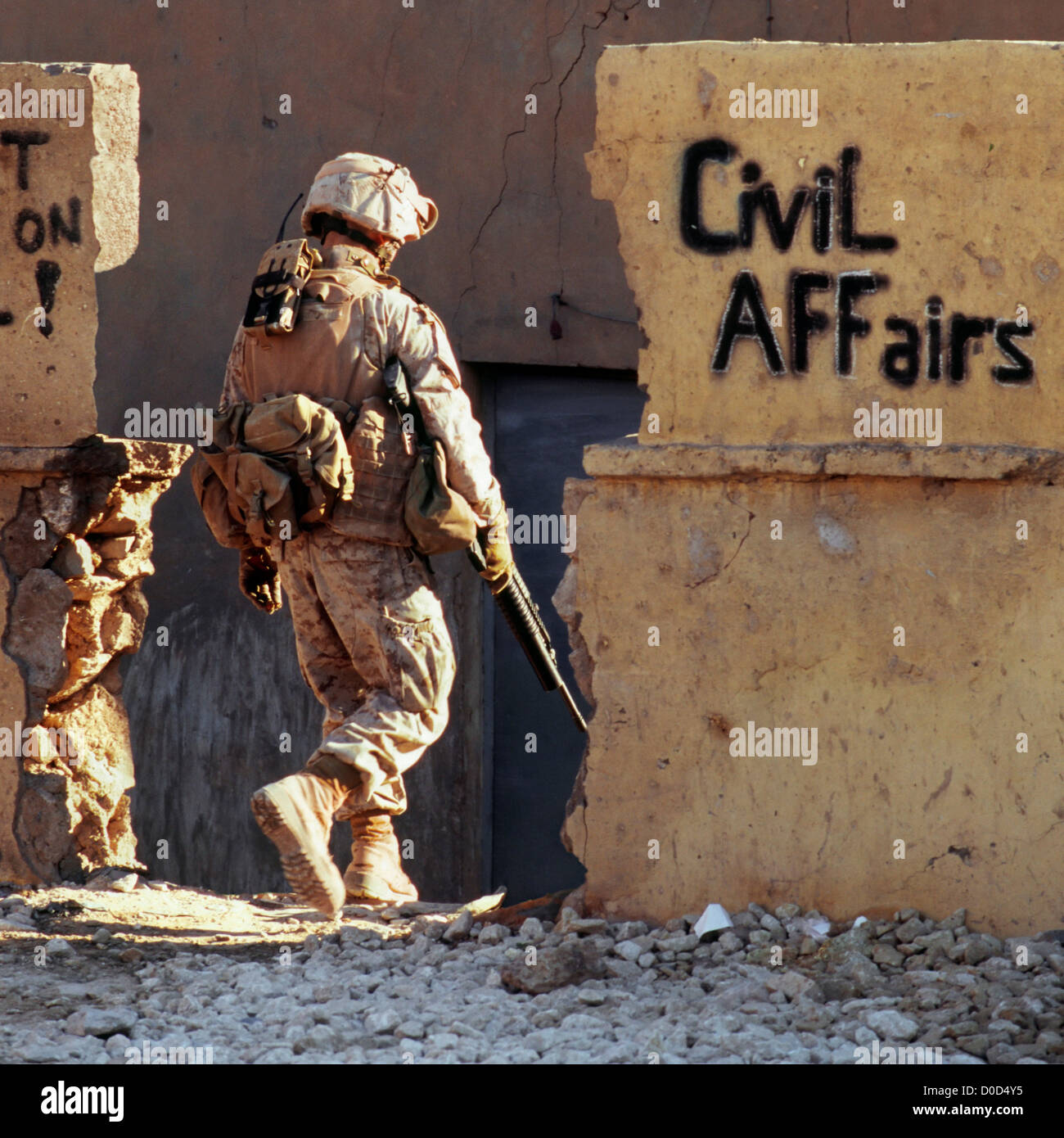A US Marine Leaves the Relative Safety of a Combat Outpost at the ...