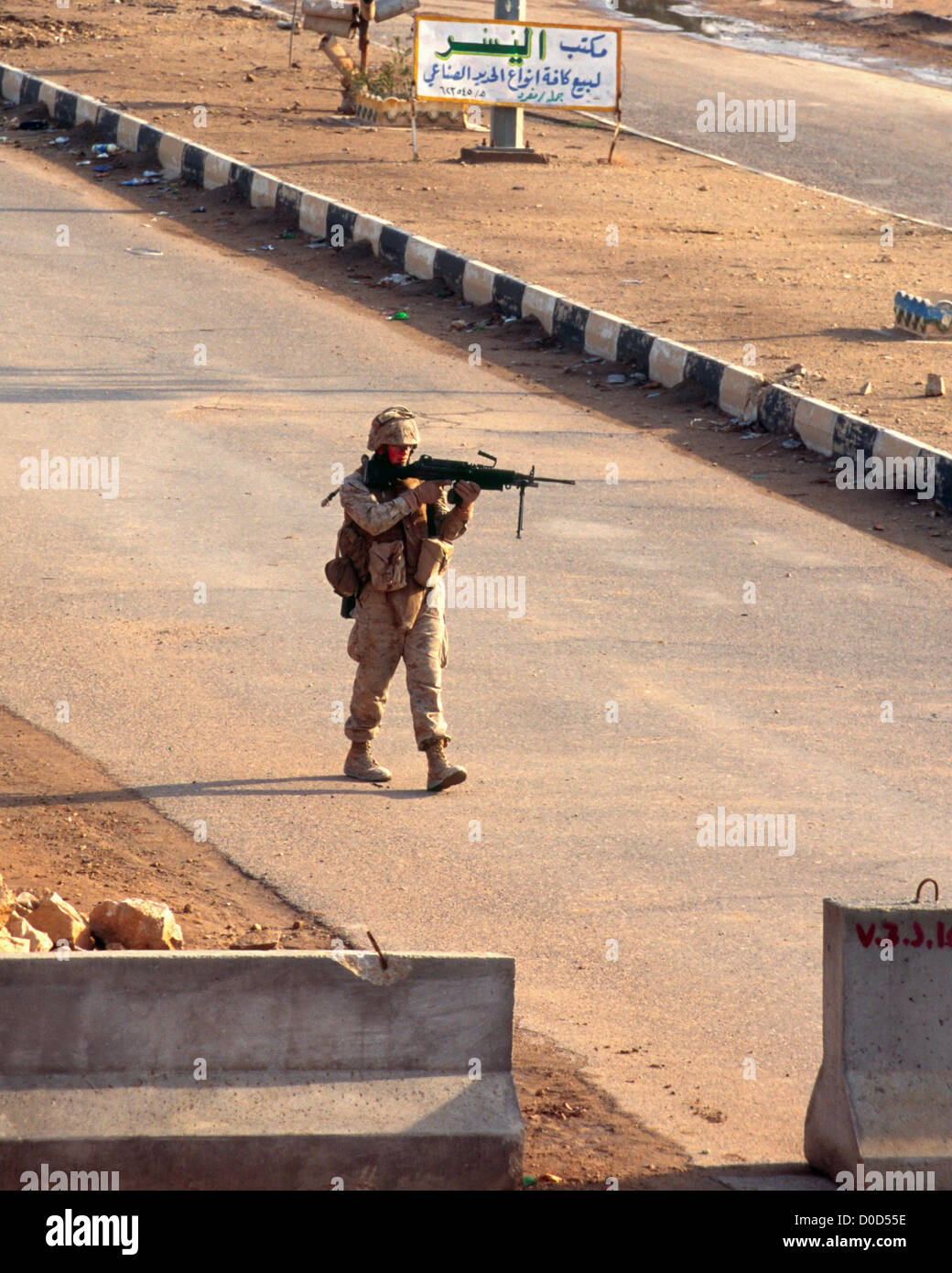 A Marine on a Combat Patrol Near the City of Haditha, Iraq Stock Photo ...