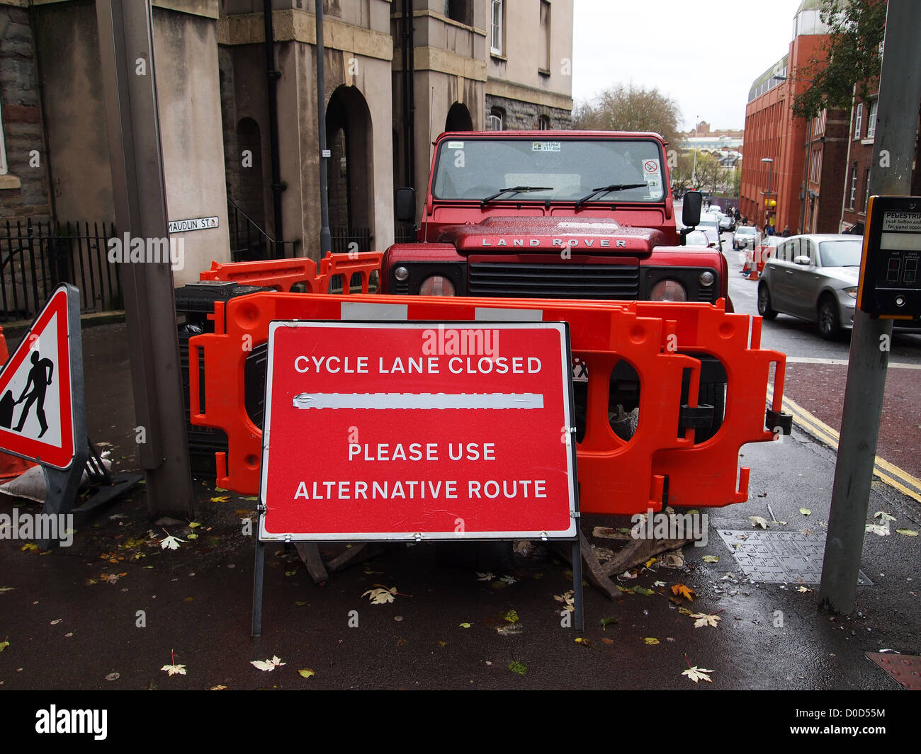 Working Land Rover inside a barriered off area with a sign advising the ...