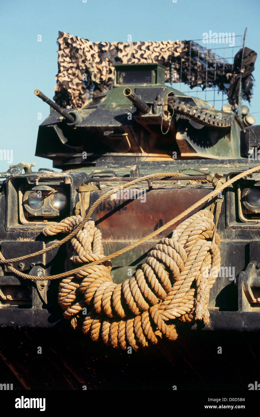 Head on View of a US Marine Corps AAV7 at Camp Bastard, Near Haqlaniyah ...