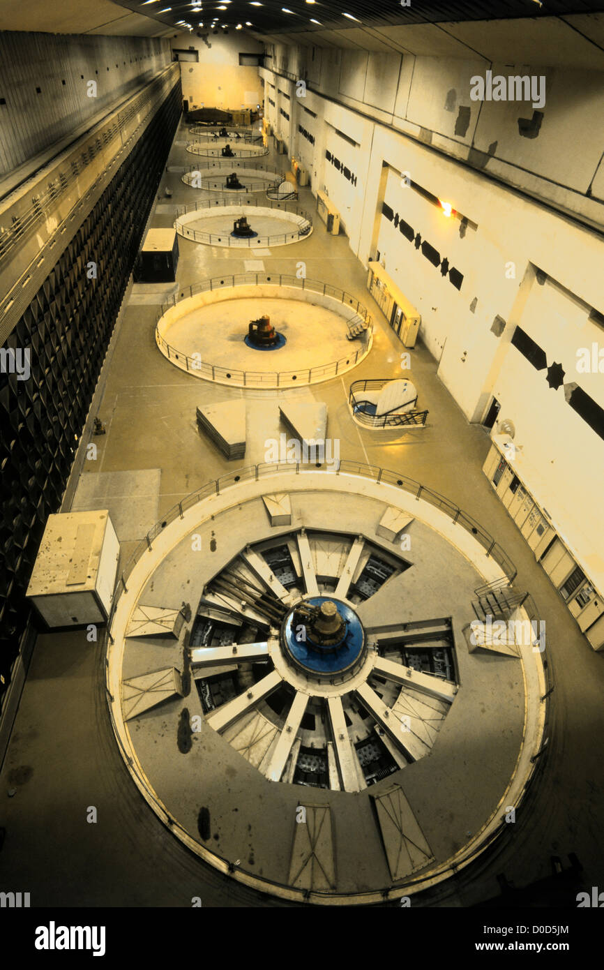 All Six Hydroelectric Turbines Inside Iraq's Haditha Dam Stock Photo ...