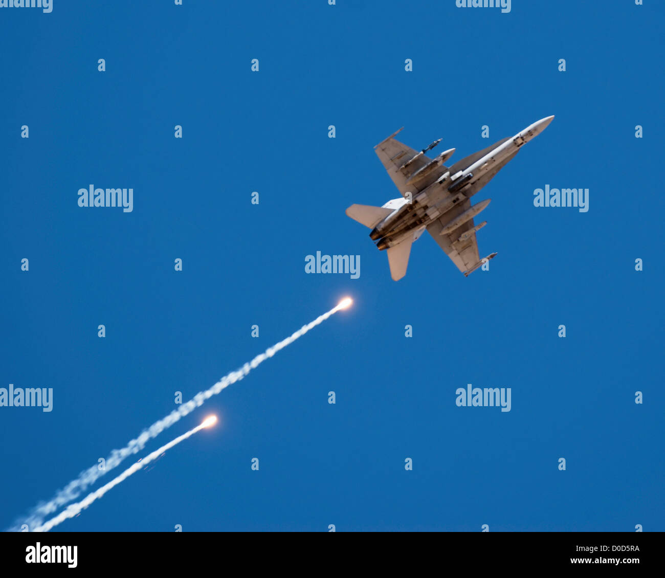 A US Marine Corps F/A-18D Hornet Expends Flares Stock Photo - Alamy