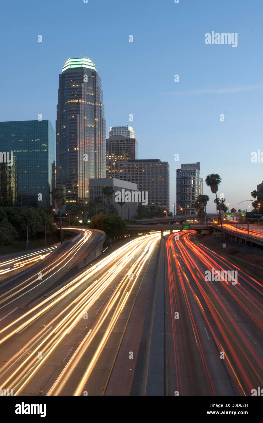 Los Angeles Freeway at Dusk Stock Photo - Alamy