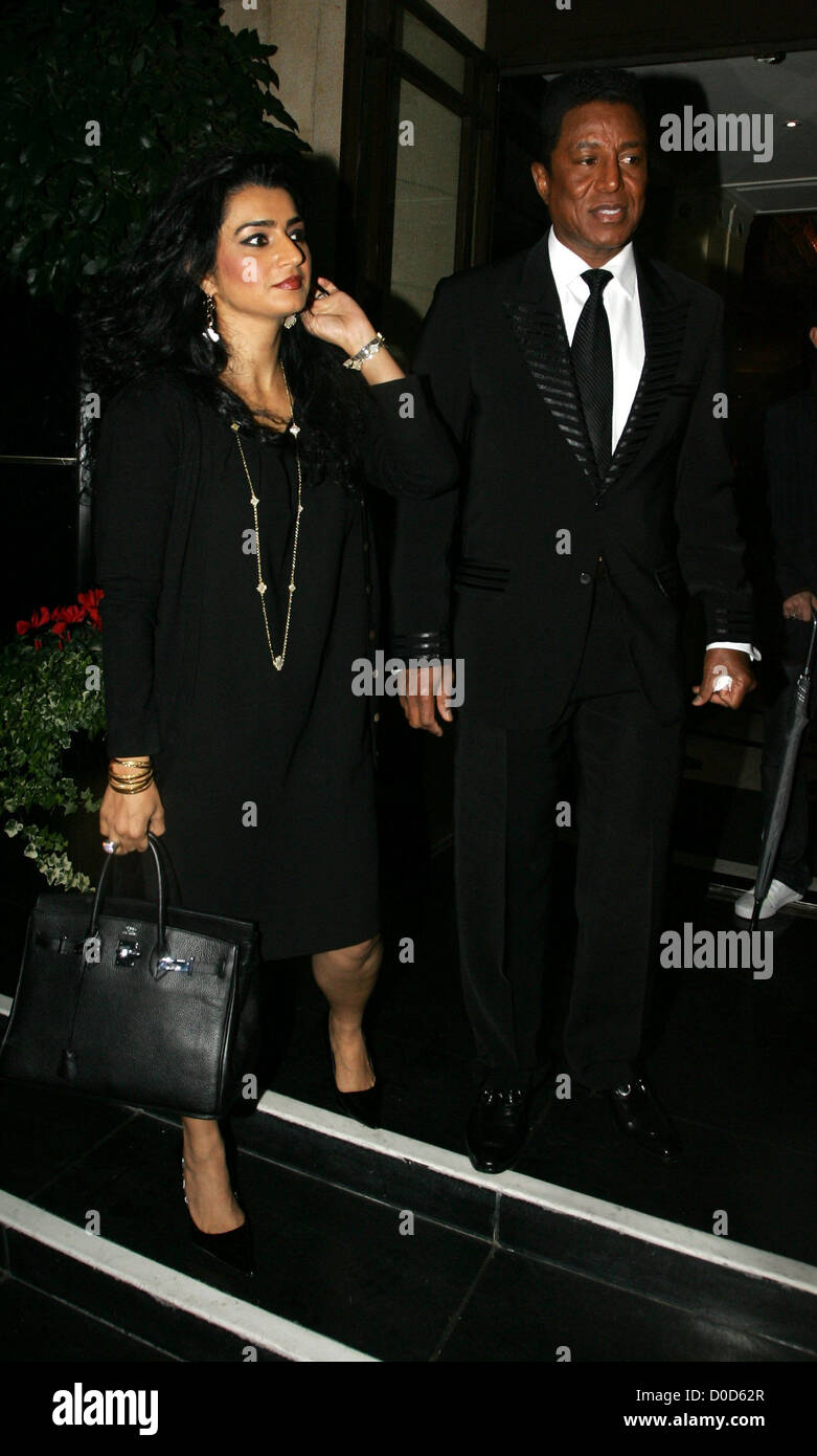 Jermain Jackson and his wife Halima Rashid leaving the Dorchester hotel ...