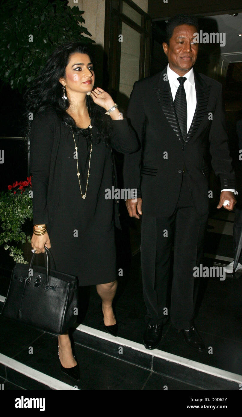 Jermain Jackson and his wife Halima Rashid leaving the Dorchester hotel ...