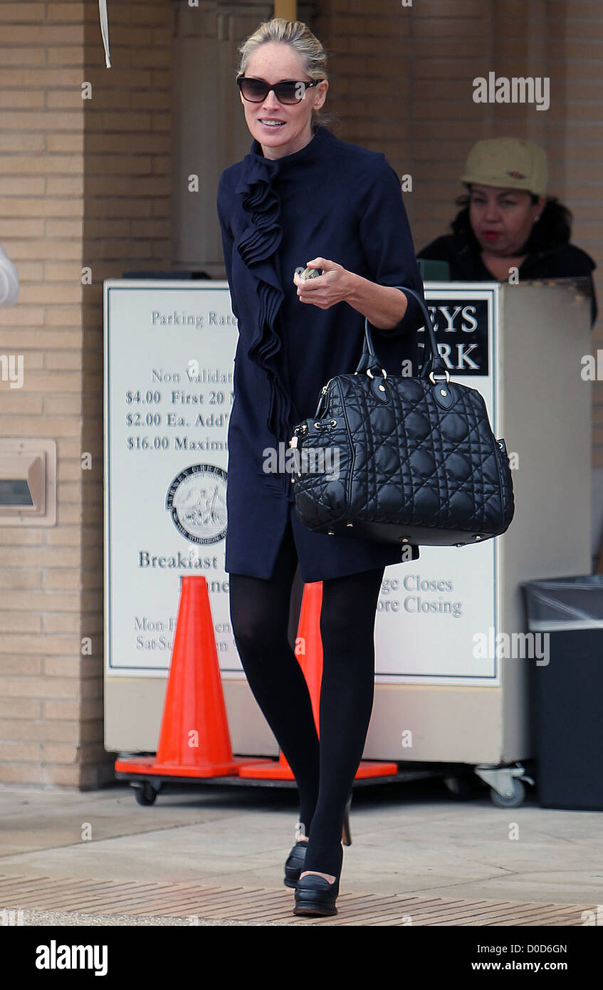 Sharon Stone leaving Barneys New York after doing some shopping with a ...