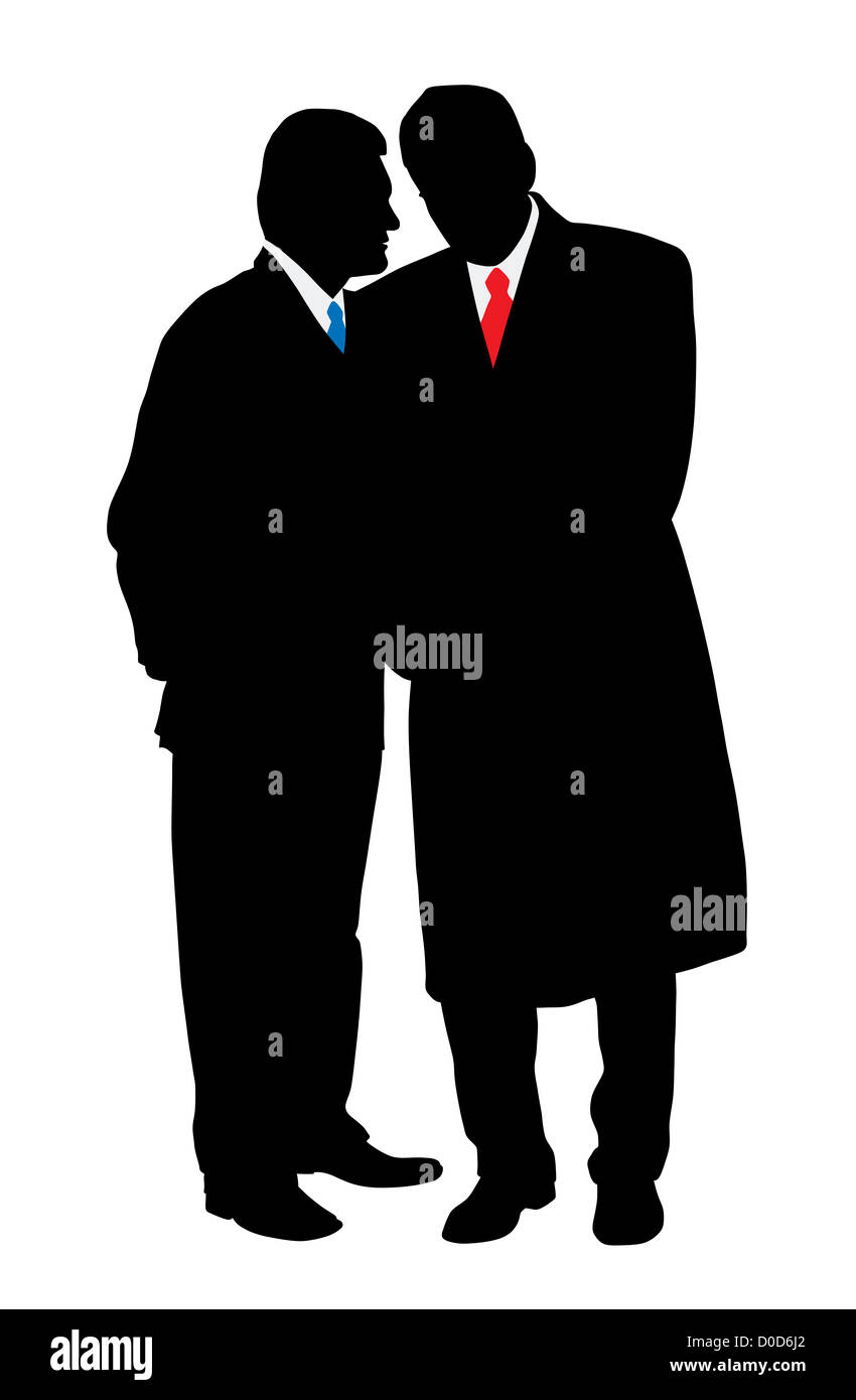 Two businessmen discreet conversation, telling a secret Stock Photo - Alamy