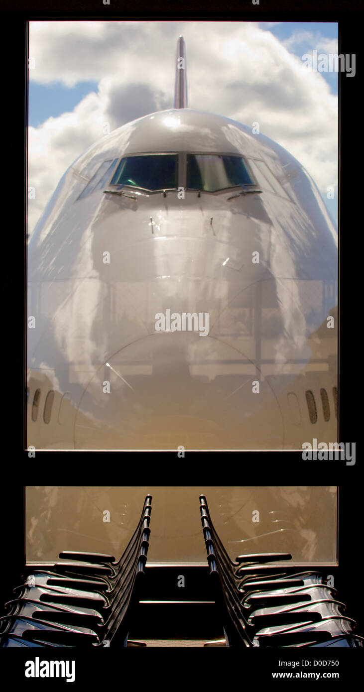 Boeing 747-200, Empty Seats, Honolulu International Airport Stock Photo ...