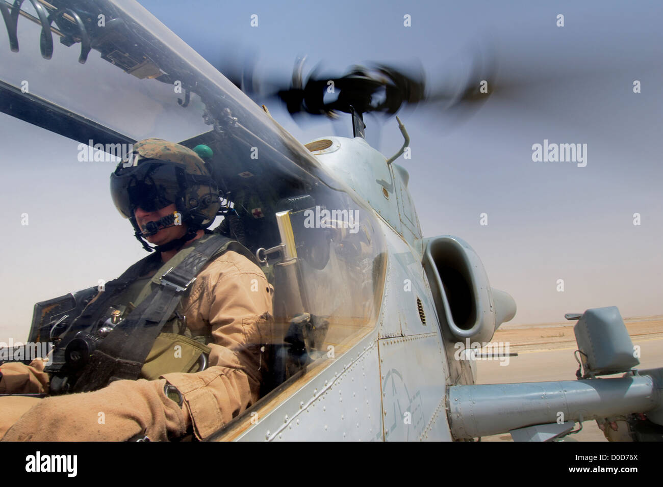View of a US Marine Corps Aviator in His AH-1W Super Cobra While It ...