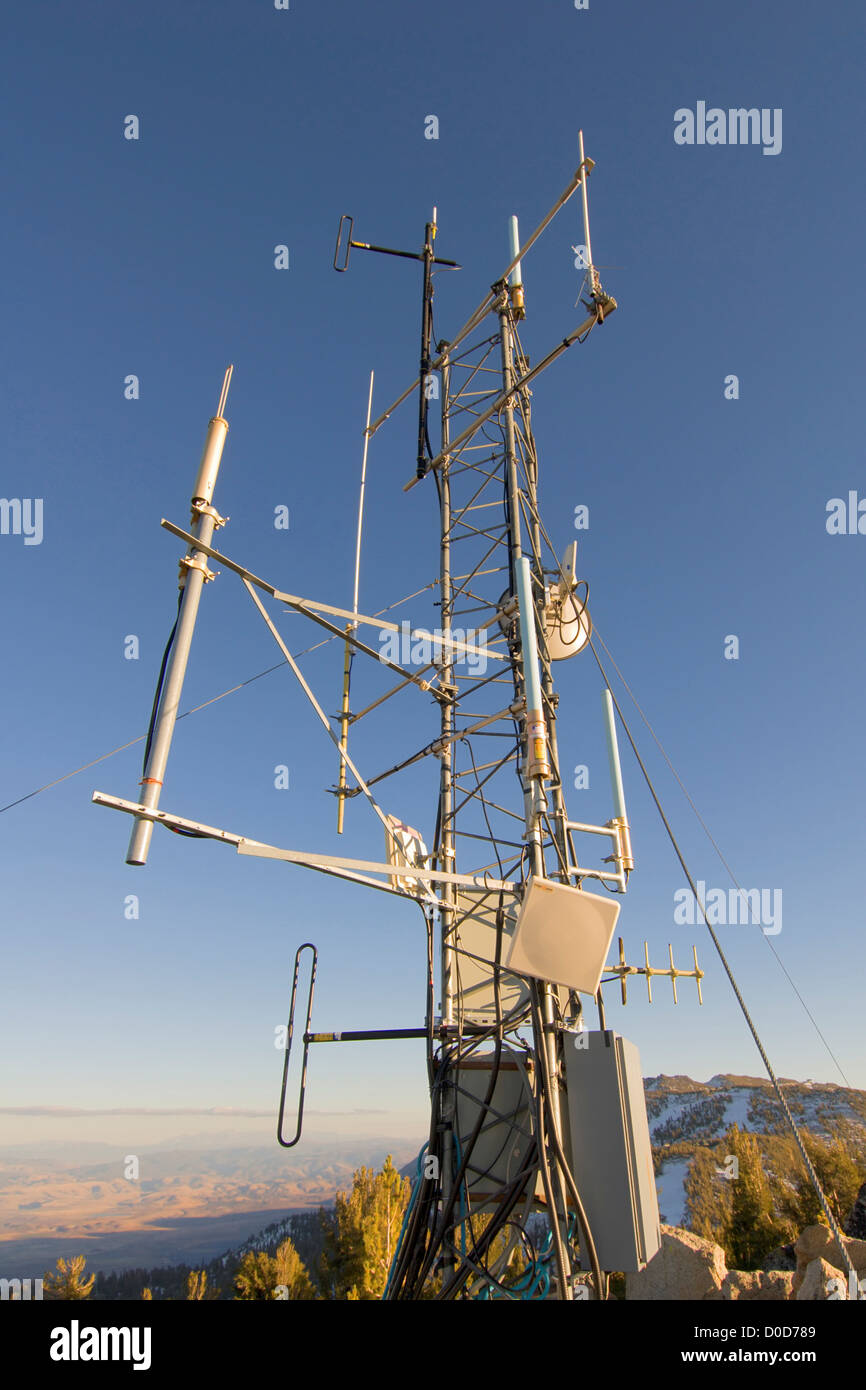 Repeater Tower Atop a Sierra Nevada Peak Stock Photo - Alamy