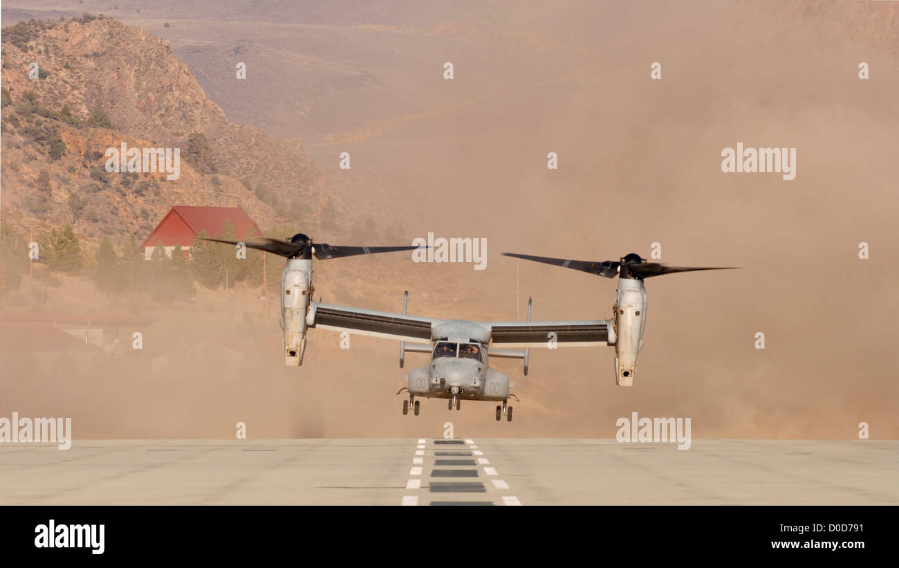 The V-22 Osprey Lands on a Mountain Landing Strip Stock Photo - Alamy