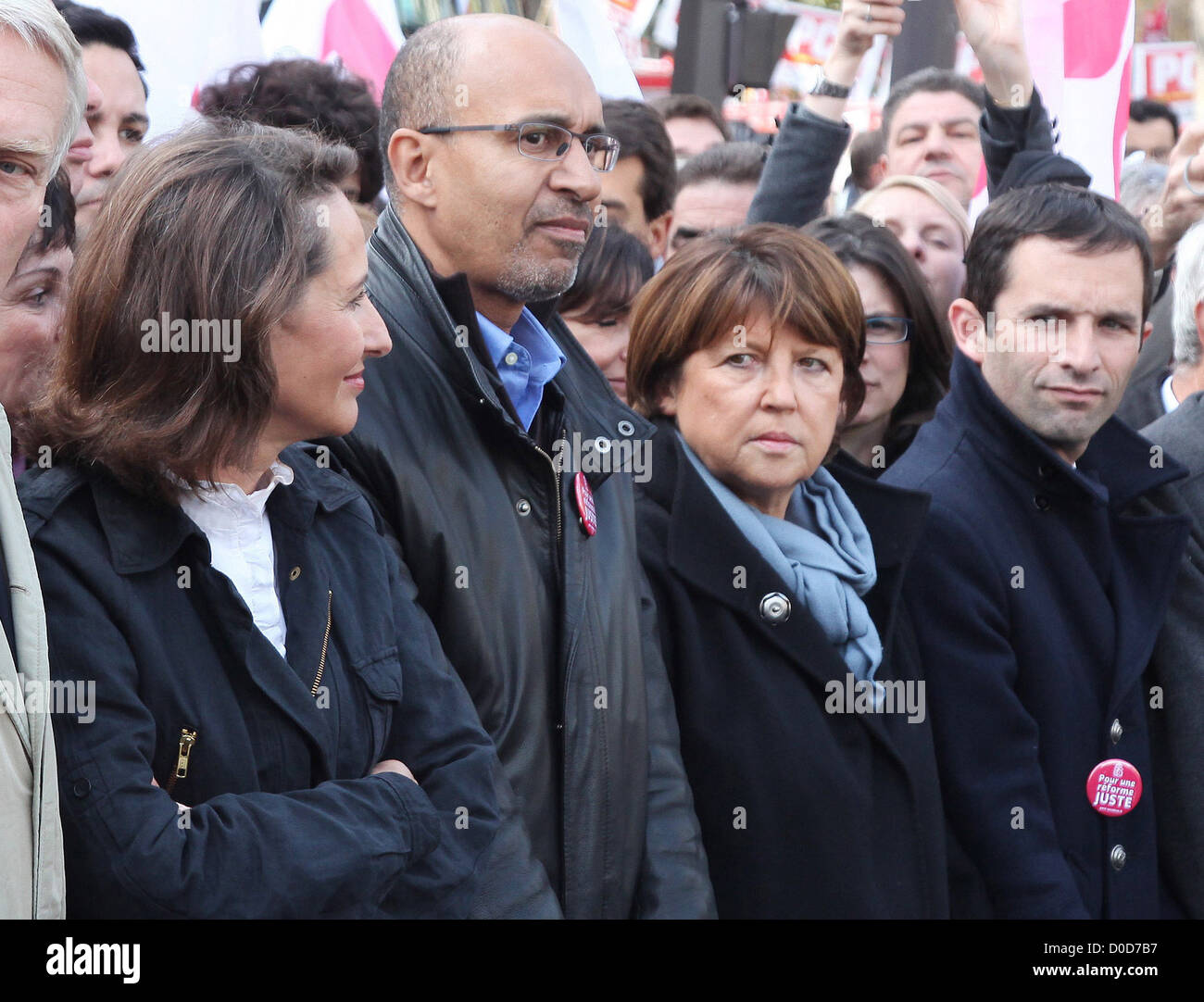 Jean Marc Ayrault, Segolene Royal, Harlem Desir, Martine Aubry and ...