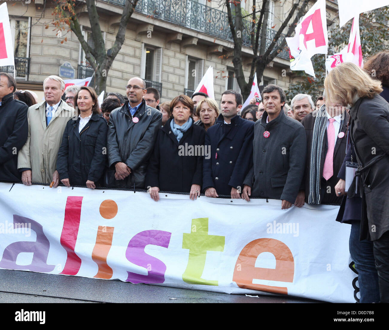 Jean Marc Ayrault, Segolene Royal, Harlem Desir, Martine Aubry and ...