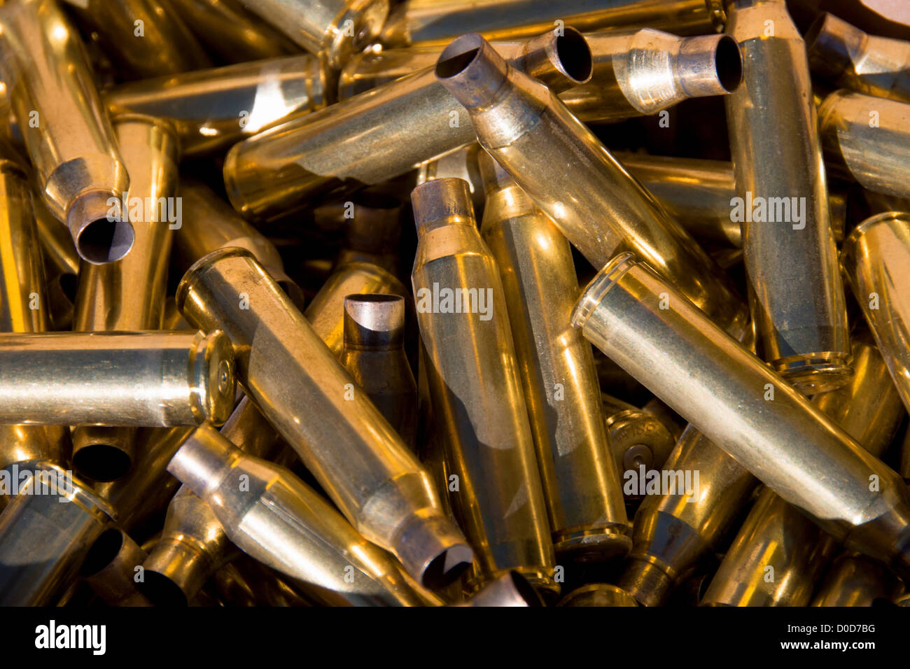 Spent Casings From High Powered Sniper Rifles Stock Photo - Alamy