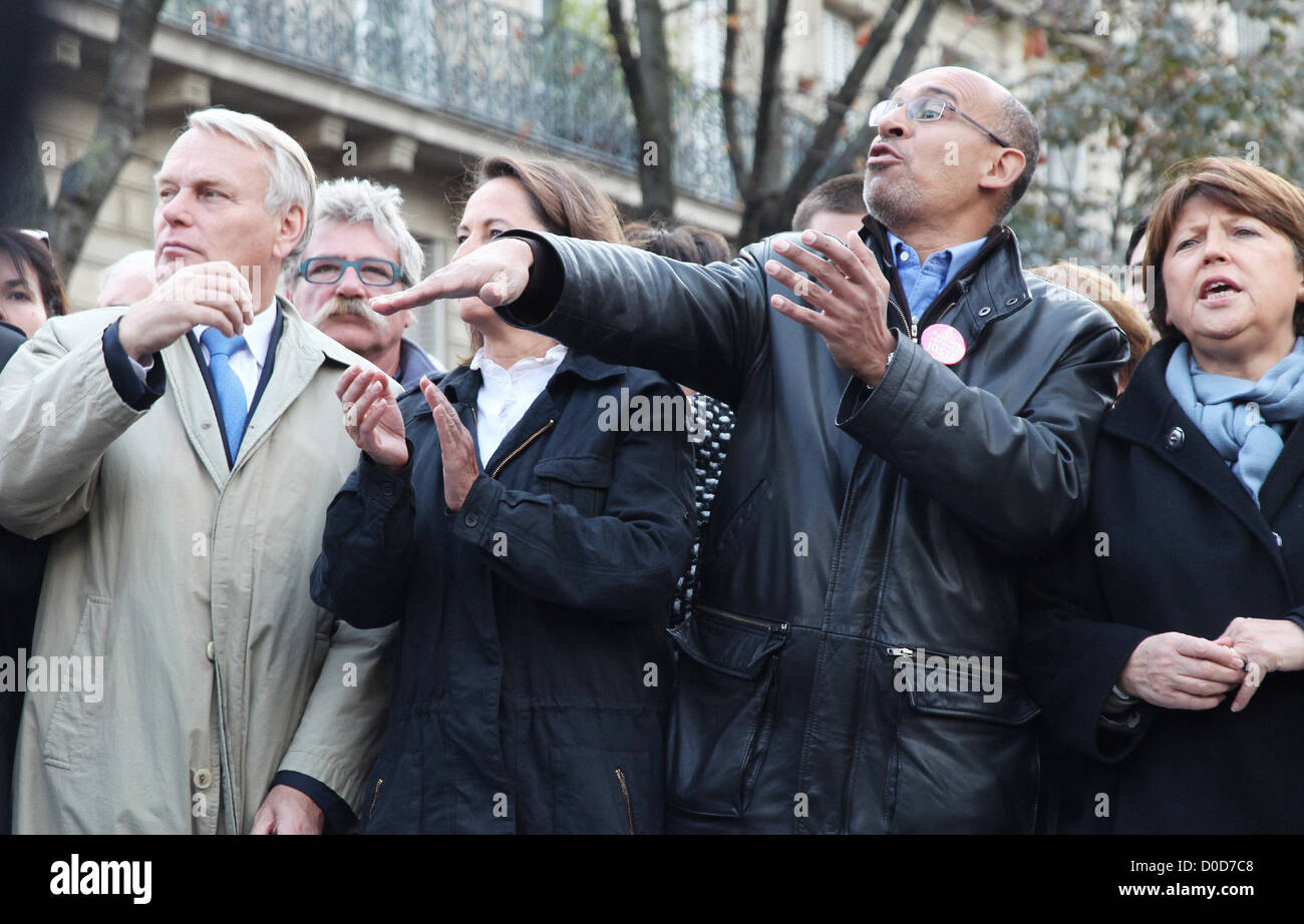 Jean Marc Ayrault, Segolene Royal, Harlem Desir, Martine Aubry and ...