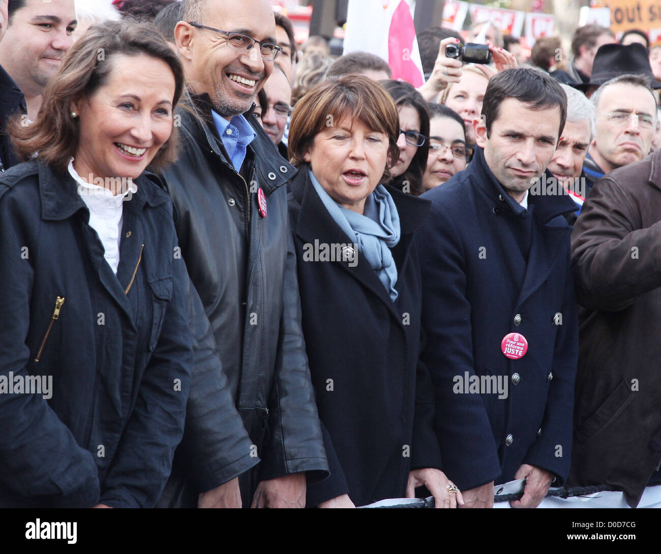 Segolene Royal, Harlem Desir, Martine Aubry and Benoit Hamon Protest ...