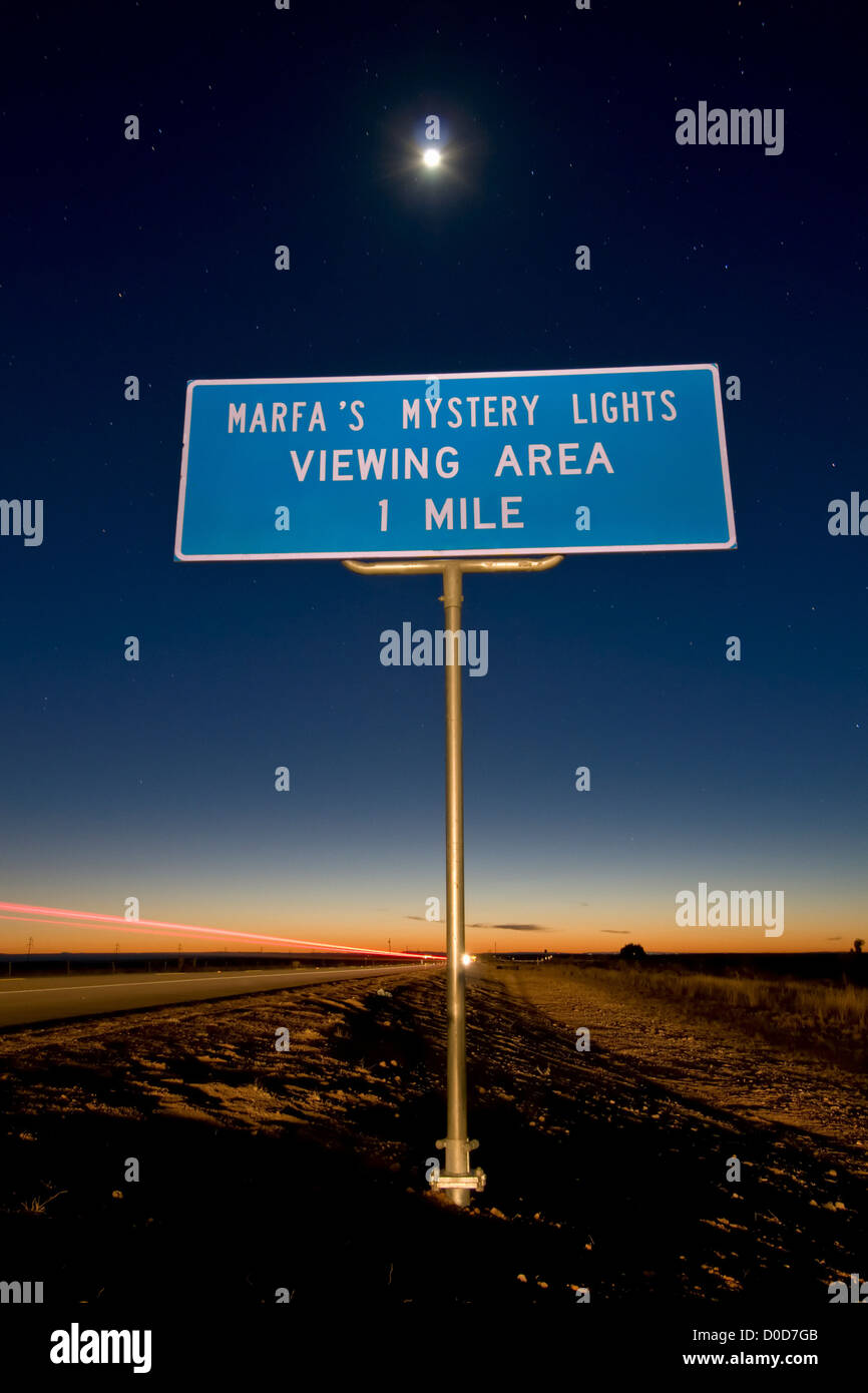 Sign for Marfa Mystery Lights Stock Photo - Alamy