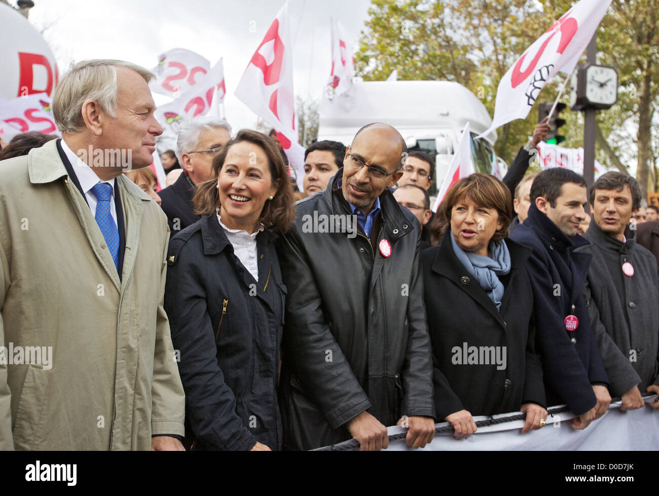 Jean Marc Ayrault, Segolene Royal, Harlem Desir, Martine Aubry and ...