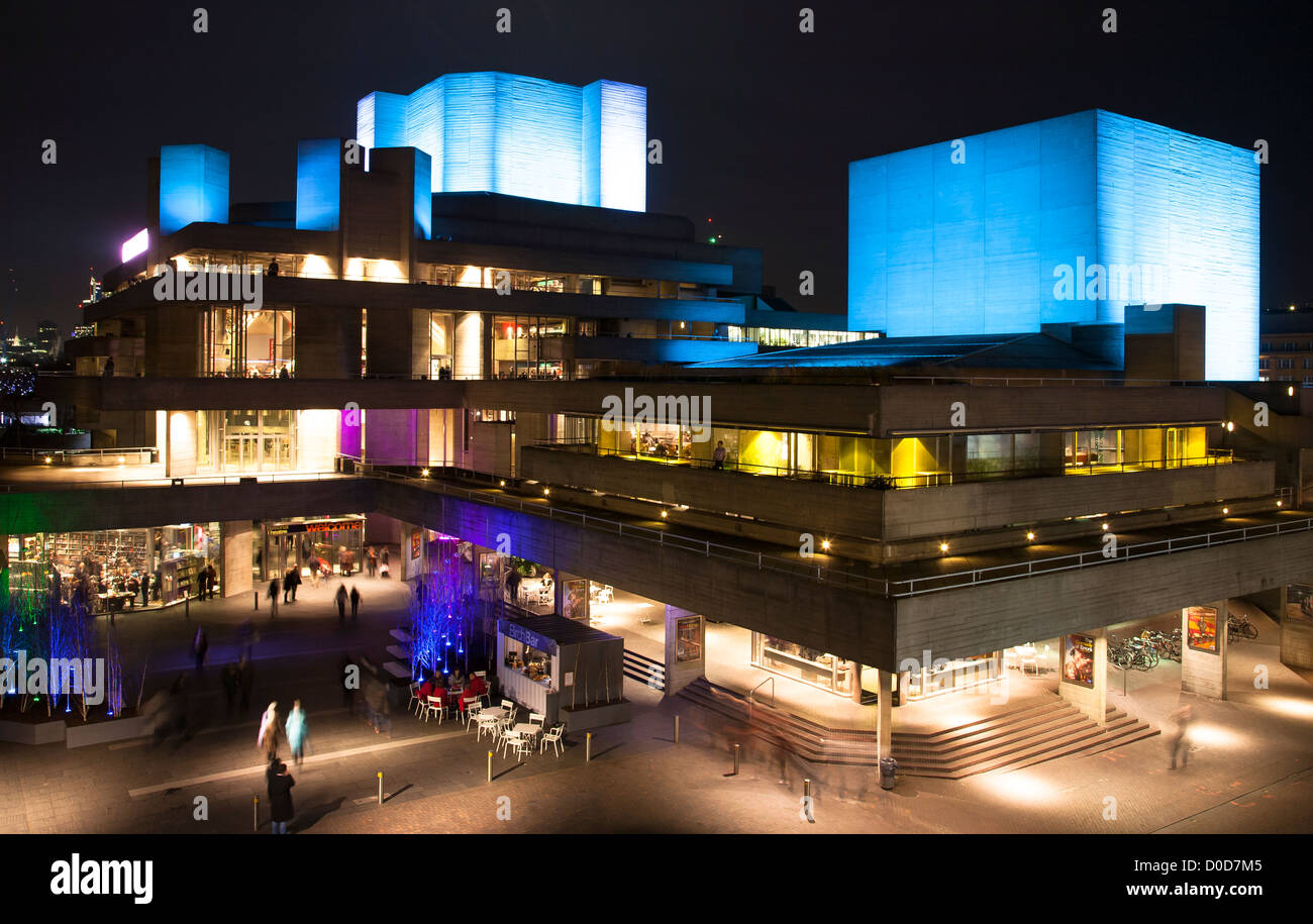 The National Theatre, night time, London, UK Stock Photo - Alamy