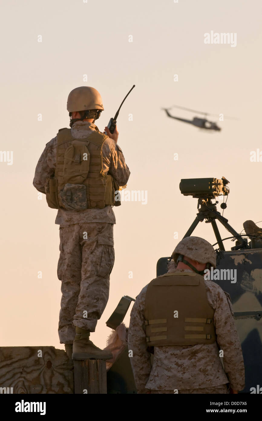 U.S. Marine Forward Air Controllers and a Marine UH-1N Attack ...
