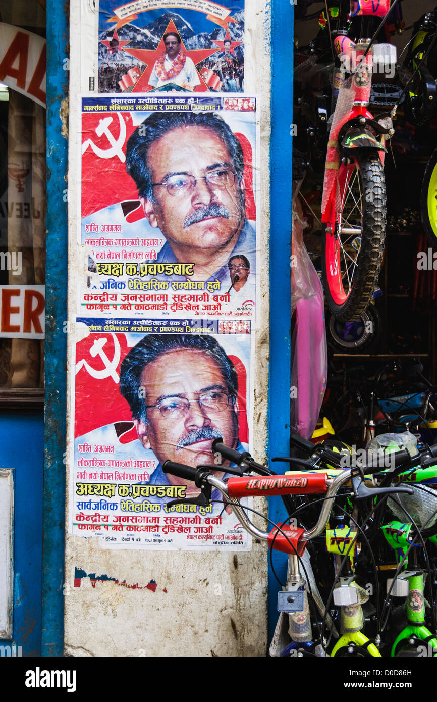 Political Maoist posters of Pushpa Kamal Dahal, known as Prachanda ...