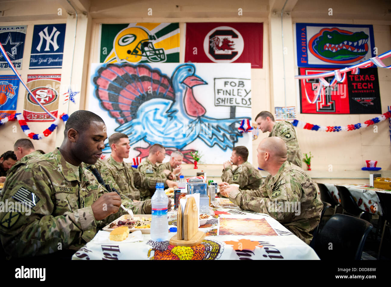 U.S. soldiers at Forward Operating Base Finley-Shields, Afghanistan ...