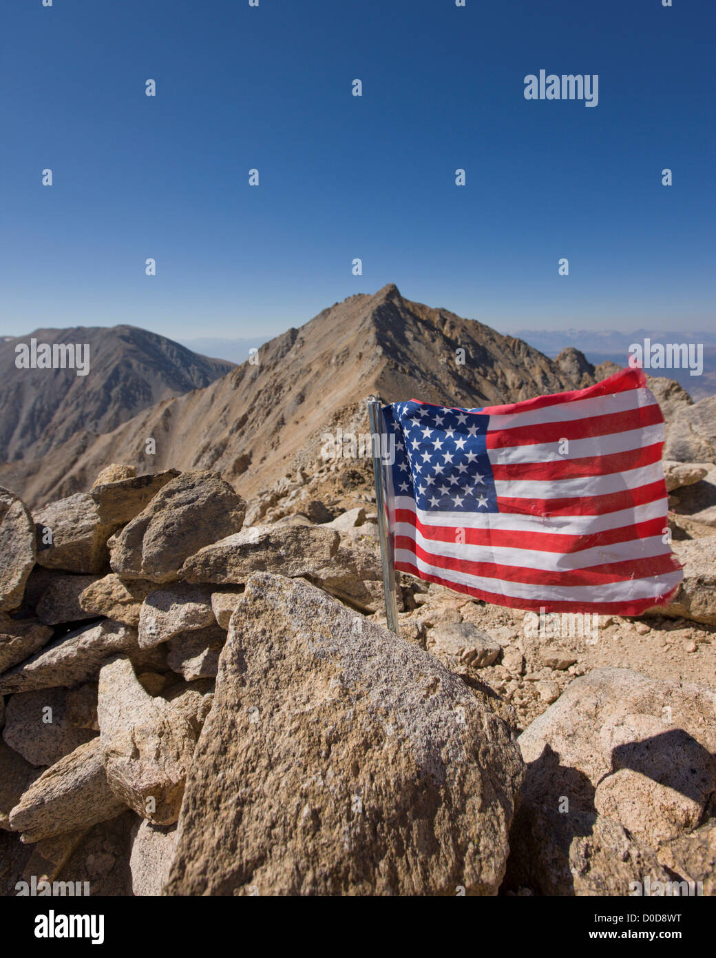 American Flag at Summit of Boundary Peak Stock Photo - Alamy