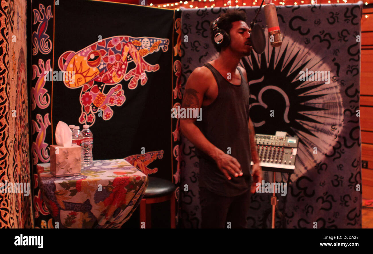 Shwayze aka Aaron Smith recording his new album at The Conway Recording ...