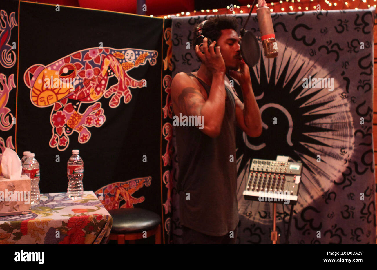 Shwayze aka Aaron Smith recording his new album at The Conway Recording ...