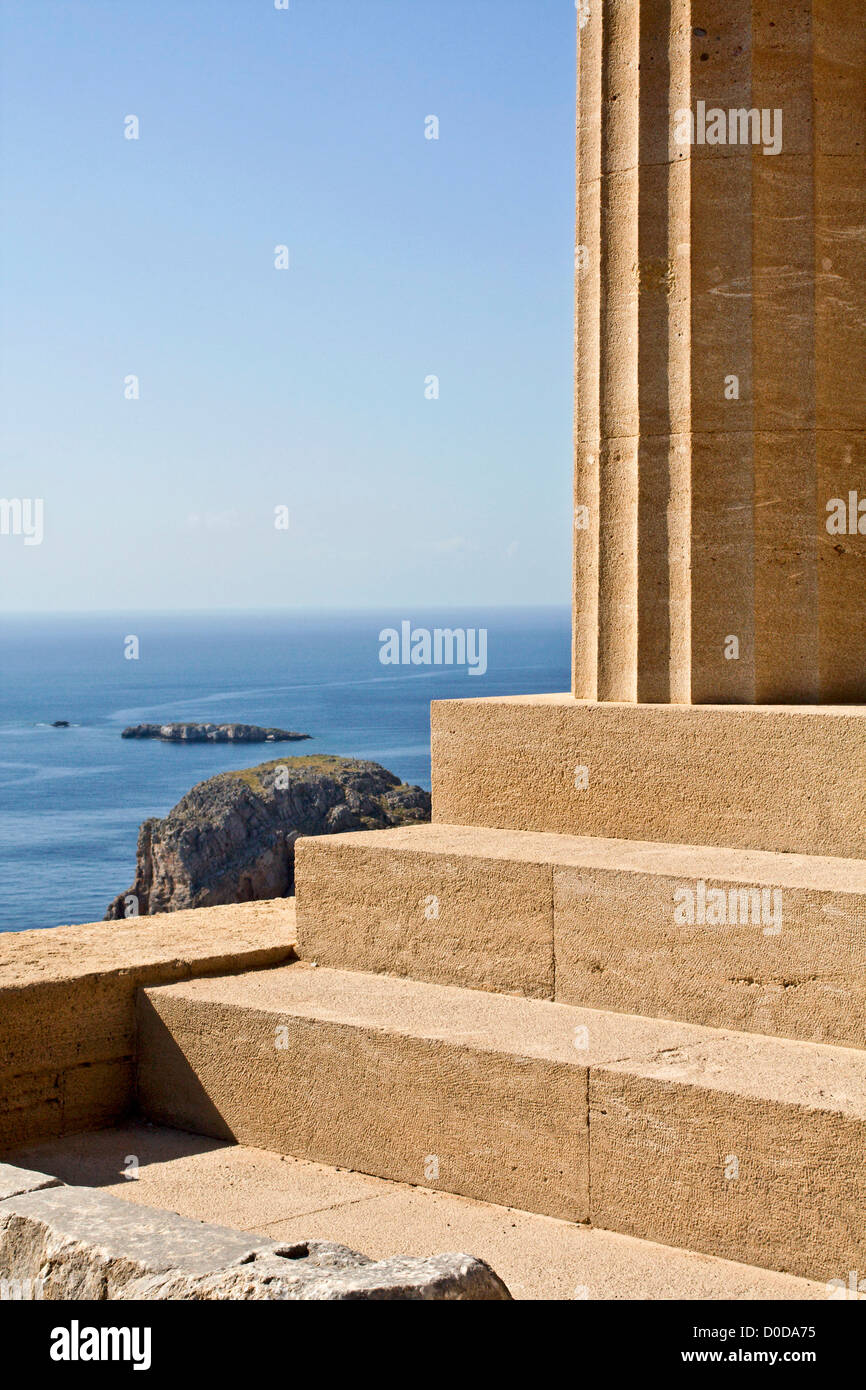 Ancient temple of Apollo at Lindos, Rhodes island, Greece Stock Photo ...